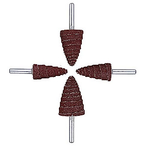 40 Pack 1/4" Abrasive Flap Wheel Sander Set, Rocaris 80 Grit Aluminum Oxide Flap Wheels Cone Shape Sanding Wheel