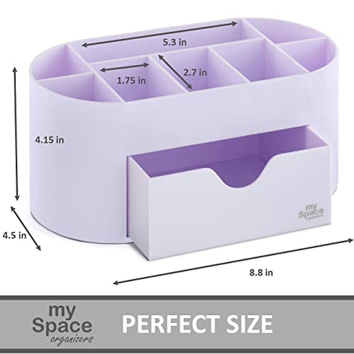 Acrylic Desk Organizer for Office Supplies and Accessories Pen Holder Office Organization Desktop Organizer for Room College Dorm Home School, Light Purple (White Lavender)