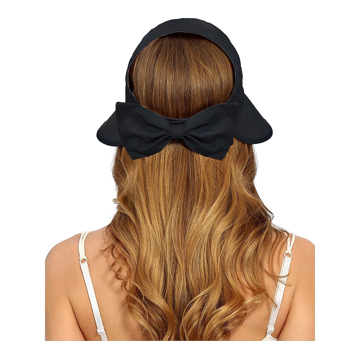 Rulala Fancy Sun Hats for Womens Wide Brim Visor UV Protection Hat for Beach Summer Packable Hat(Black)