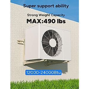 Toutgood Mini Split Wall Mounting Strong Bracket for 12000 Btu to 24000 Btu Outdoor Ductless Mini Split Air Conditioner Heat Pump AC Systems, Max 490 Lb Capacity