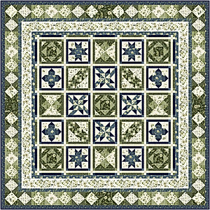 Uplifting Words, Green, Butterflies, Clover, on Creamy White, Green Fields, Wilmington Prints, 17805-172, by The Yard