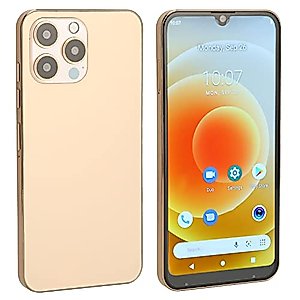 Zunate I13 Pro Max Unlocked Smartphone, 6.1in IPS Ultra HD 4G Mobile Phone with 4GB 128GB, 4000mAh, 8MP 16MP, Face Recognition, GPS, Senior Phone for Android 11(Gold)