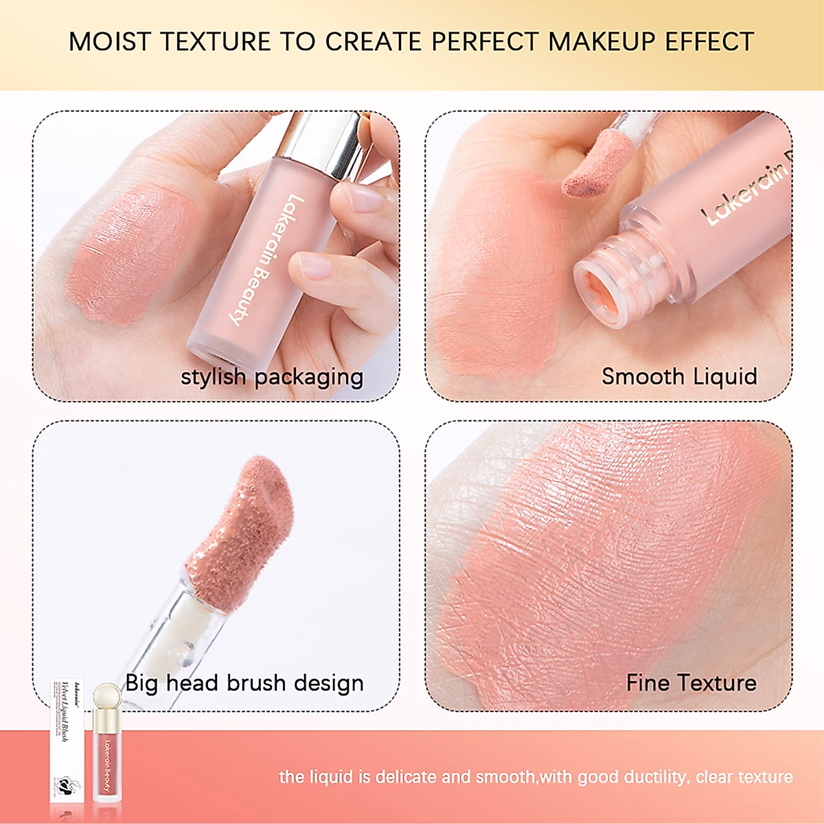 2pc Liquid Blush,Soft Cream Face Blush,Natural Matte Finish Looking, Dewy Cheek Tint, Moisturizing Lightweight Blendable Feel(#01+#02)