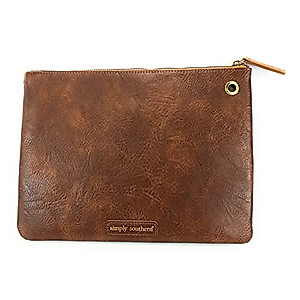 Simply Southern Leather Creme & Brown Cow Print 3 in 1 Clutch Bags With Wrist Strap