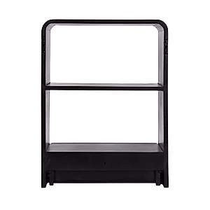 Kate and Laurel Kato Modern Wall Shelf with Drawer, 18 x 24, Black, Decorative Over The Toilet Shelf for Use as Bathroom Storage or Living Room Display Shelf