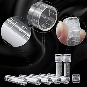 Fyess 50pcs 2ml Plastic Cryovial Cryogenic Vial Tube Cryo Tubes with Screw Caps
