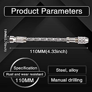 KATUR Semi-Automatic Turbine Drive Precision Hand Drill Handcrafts Hole Making Tool Wood Spiral Hand Push Drill Chuck for Micro Twist Bit Jewelry Tool 0.2-2mm Silver