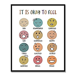 It Is Okay To Feel, Boho Classroom Decor, Mental Health, Playroom Decor, Child Art, Back To School, Teacher Gifts, Classroom Decor, Classroom Wall Decor, No Framed (8X10 INCH)