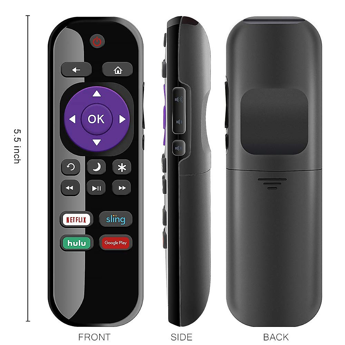 Gvirtue NS-RCRUS-17 Universal Remote Control Replacement for Insignia Roku TV Remote, for All Insignia Roku Smart LED TV (Model Year 2016 2017 2018 2019 2020)