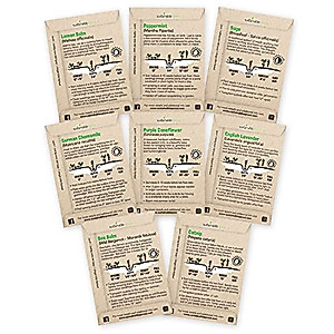 Medicinal Seeds for Planting 8-Pack – Herbal Tea Seeds Catnip, Chamomile, Lavender, Peppermint, Lemon Balm, Bee Balm, Catnip, Echinacea Seeds, Lavender Seeds & Sage- Seeds for Planting for Herb Garden