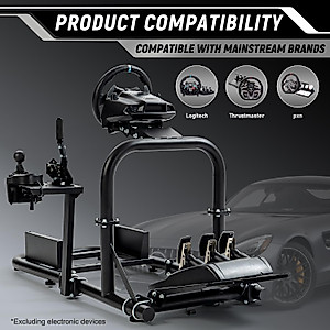 Marada Racing Simulator Cockpit fit for Logitech G27 G29 G920 G923, Fanatec, Thrustmaster T300RS T500R, Upright Stable Sim Racing Cockpit, without Wheel Pedal Shifter Seat