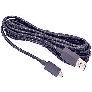 Deal4GO 2.7M 9FT Long Original Braided Micro USB Charging Cable for Xbox One Elite Controller 1698 White Special Edition (White)