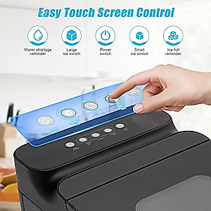 COSTWAY Countertop Ice Maker, 33LBS/24H Portable and Compact Ice Machine with Self-Cleaning Function, 9 Ice Cubes Ready in 6 Mins, Include Ice Scoop and Basket for Home Kitchen Office, Black