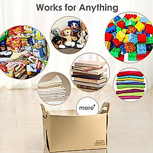 iPlay, iLearn 2pcs Kids Toy Box Storage Organizers, Felt Fabric Foldable Toy Storage Bins & Chests for Boys, Girls, Toddlers Room, Toybox for Playroom, Bedroom, Nursery, Living Room 15.7"x10.8"x10"