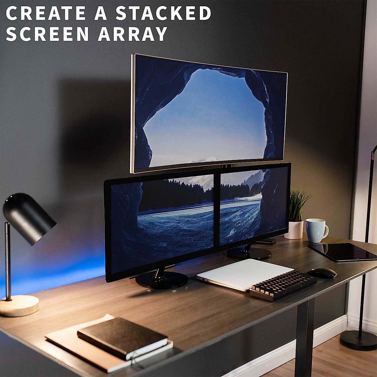VIVO Single Monitor Desk Mount, Extra Tall Fully Adjustable Stand for 1 LCD Screen up to 32 inches, Ultra Wide Screens up to 38 inches, 22 lbs Capacity, STAND-V001T