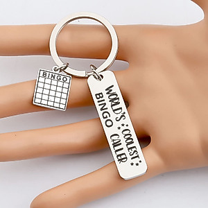 WSNANG Funny Bingo Player Gift World's Coolest Bingo Caller Keychain Bingo Winner Gift Bingo Lover Gift (Bingo Caller KC)