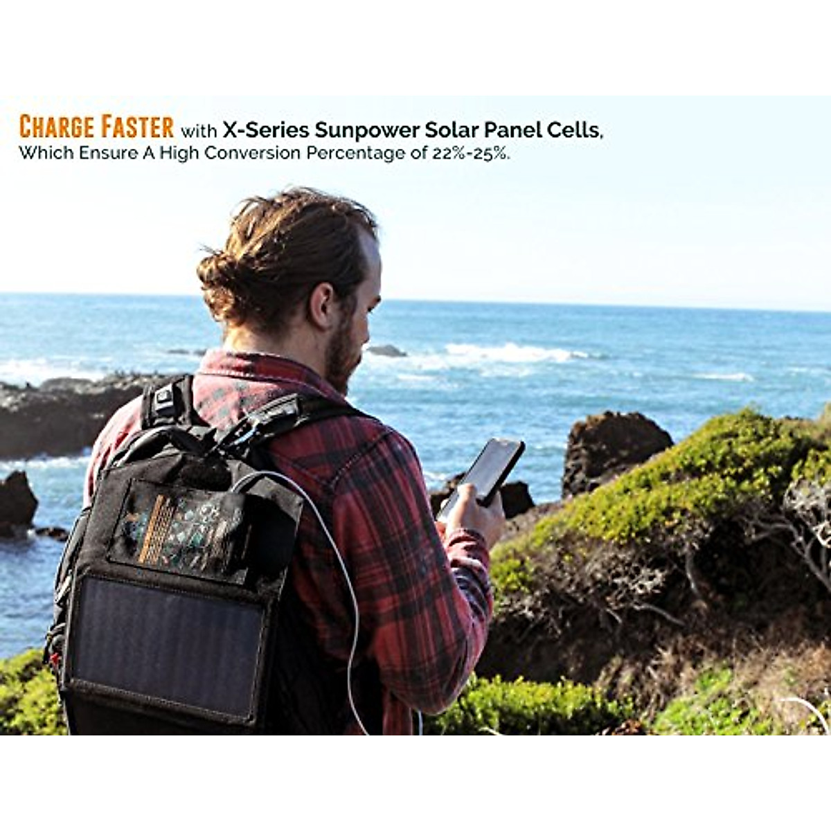 Ryno Tuff 21W Lightweight Portable Solar Charger for Camping - Foldable Solar Powered Cells with 2 USB Ports To Fast Charge Smartphones, Tablets & Battery Packs -Charge While Hiking, Camping & Fishing