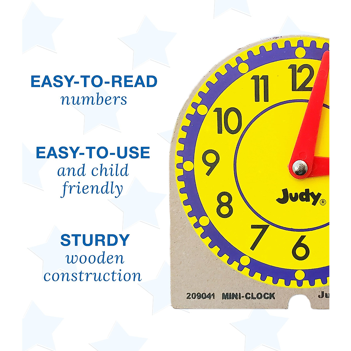 Carson Dellosa 12 Mini Judy Clocks Set, 4" x 4" Learning Clock for Kids Ages 4-8, Kids Analog Clock for Teaching Time, Teaching Time Activity Set for Schools, Homeschool and Daycare
