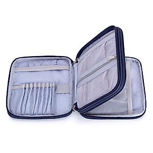 Teamoy Crochet Hooks Case, Aluminum Crochet Hooks Storage Bag for Crochet Kits and Knitting Accessories,Perfect for Beginners and Experienced Crochet Lovers, Owls (Bag Only)