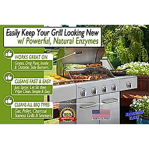 Absolutely Clean IT JUST WORKS as Grill Cleaner Spray! - Professional Strength, Natural Enzyme Formula - Fast Acting, Fume Free - USA Made (16oz Spray Bottle)