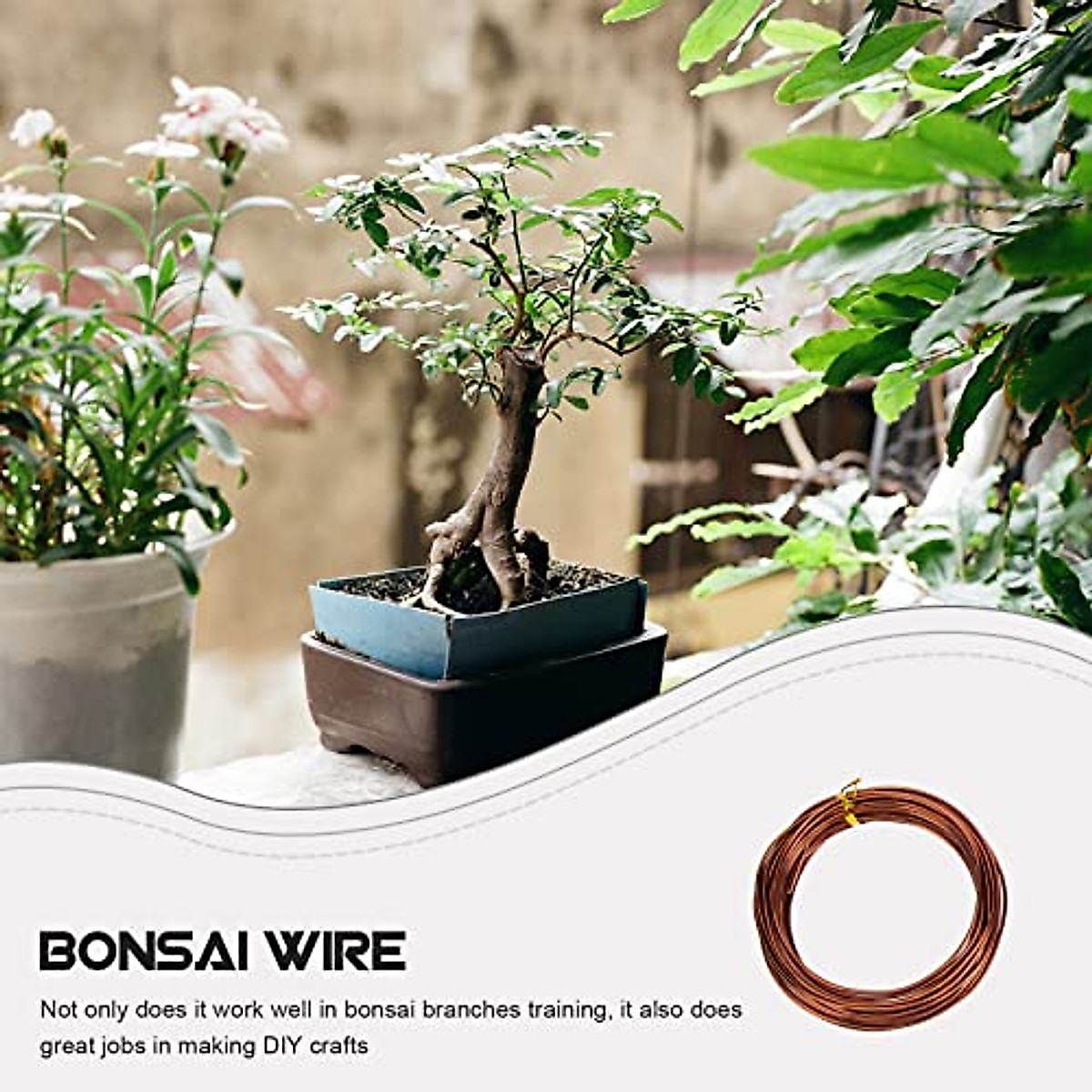 Happyyami 5 Rolls Bonsai Tool Set House Plants Indoors Live Bonsai Tree Training Wires Indoor Bonsai Tree Wire DIY Tools Small Trunks Training Wires Green Tie Branch Molding Line Aluminum