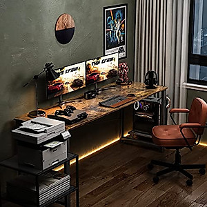 Coleshome 63 Inch Computer Desk, Modern Simple Style Desk for Home Office, Study Student Writing Desk, Vintage