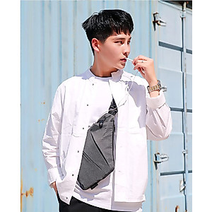 2023 New Personal Flex Bag, Fashion Canvas Anti-thief Slim Sling Bag, Side Crossbody Backpack for Outdoor (Black, Right)