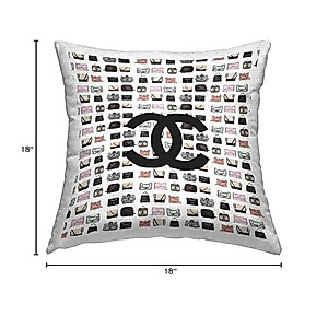 Stupell Industries Chic Fashion Brand Symbol Purses Outdoor Printed Pillow, 18 x 18, Multi-Color