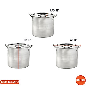 IMUSA 16qt Stainless Steel Stock Pot