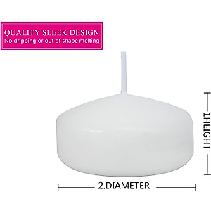 LYOBATH 12 Pack 2 Inch Floating Candles for Centerpieces,White Small Floating Candles for Cylinder Vases, Centerpieces at Wedding, Party, Pool, Holiday