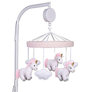 Sammy & Lou Unicorn Baby Crib Mobile with Music, Crib Mobile Arm Fits Standard Crib Rail