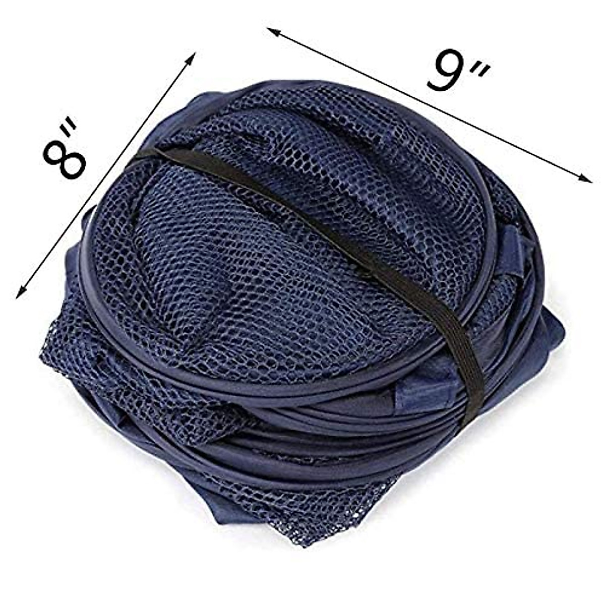 BENJUNC 2 Laundry Baskets, pop-up Laundry Baskets, Foldable mesh Laundry Baskets (Each with 2 Reinforced Handles), Blue ……