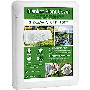 Garden expert Plant Covers Freeze Protection Floating Row Cover Thickened 1.2oz Fabric Frost Cloth Plant Blanket for Plants & Vegetables in Winter(8FTx15FT)