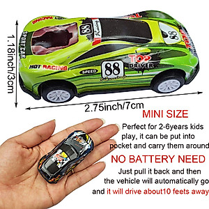 Himeeu 18Pcs Metal Pull Back Racing Car Toy Die Cast Race Car Vehicles Friction Powered Toddler Boy Car Toys 2.7 Inch
