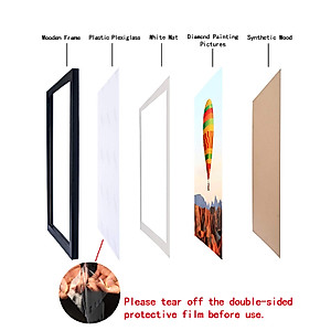 WKDP 12x12 Diamond Painting Frame Display Pictures 10x10inch25x25cm with Mat or 12x12inch30X30cm Without Mat, Diamond Art Frame Wall Hanging Decoration Poster Frame Photo Frame Cross Stitch Frame