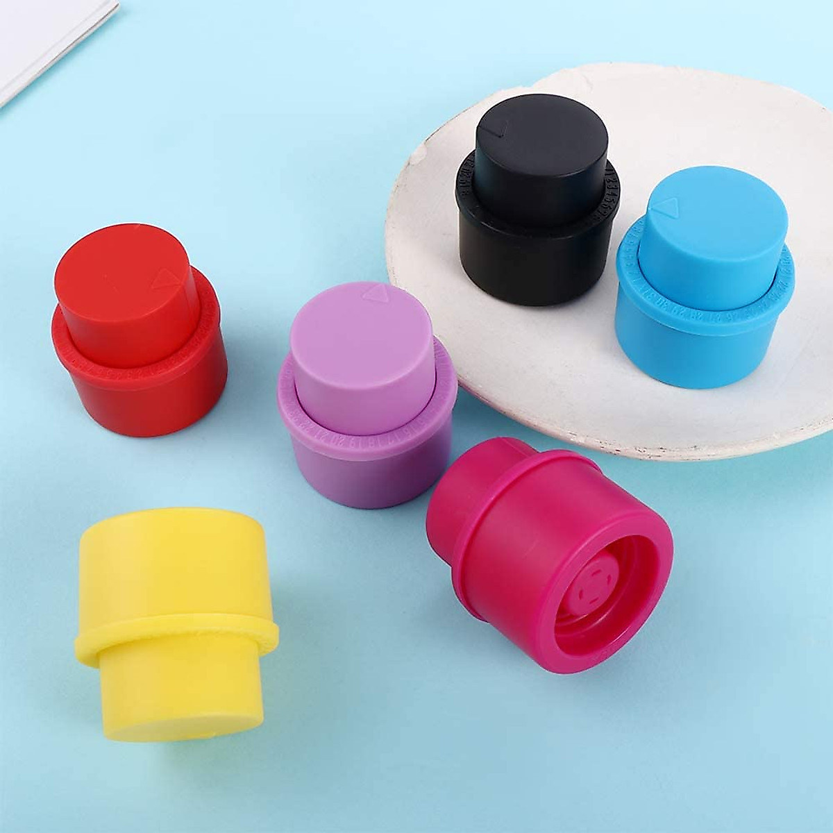 REBABA Fizz Keeper, Bottle Pump Caps, Bottle Stopper, Bottle Saver Stopper, Like A Wine Bottle Stopper, Drink Cap, Fizzy Sealer, Vacuum Soda Cap(Black)
