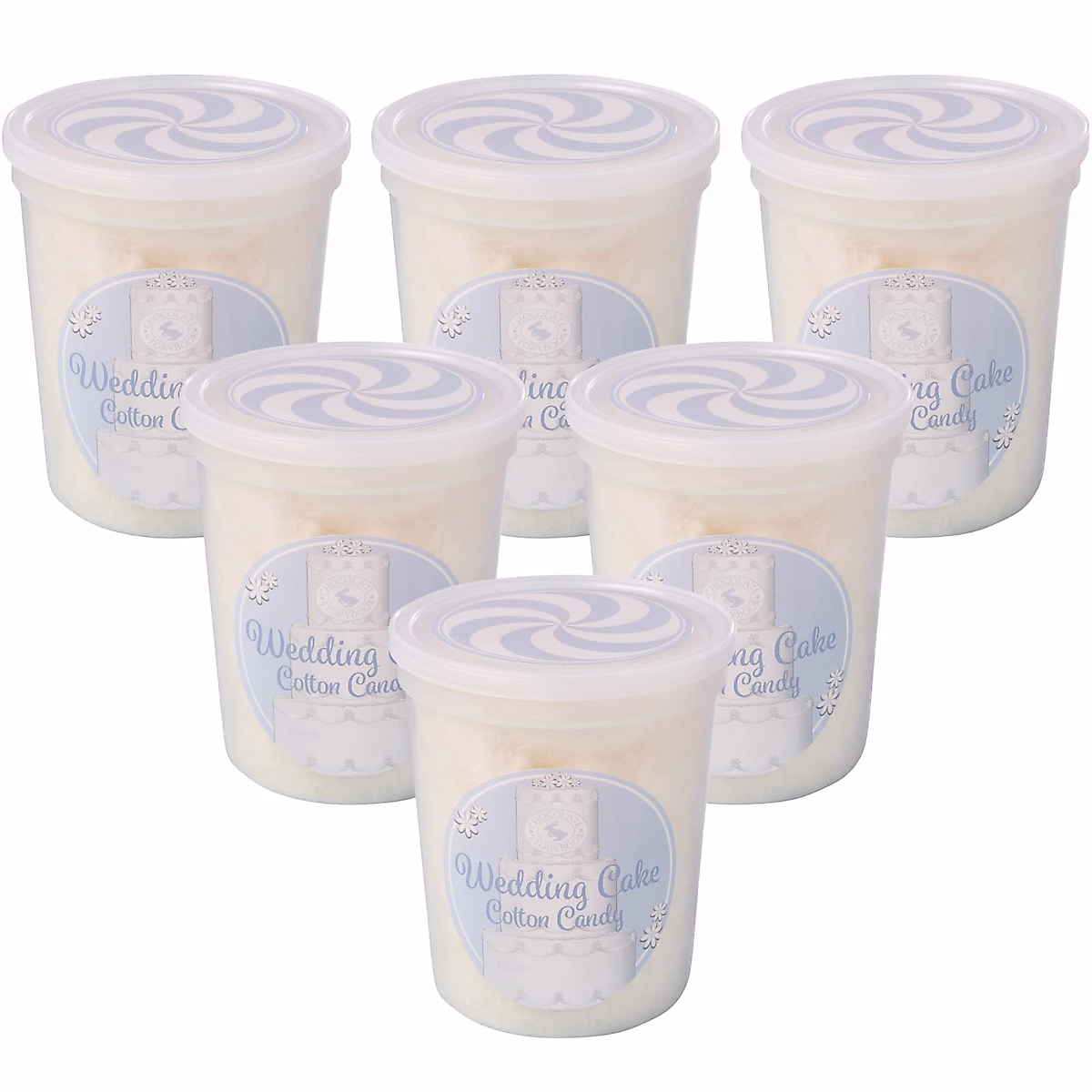 Wedding Cake Gourmet Flavored Cotton Candy (6 Pack) – Unique Idea for Holidays, Birthdays, Gag Gifts, Party Favors…