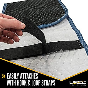 US Cargo Control Quilted Hand Truck Cover - Rounded Top Appliance Dolly Cover - Essential Moving Supplies - Black/Blue Moving Pad - Woven Cotton/Polyester - 50 x 16 Inches - 1 Pound