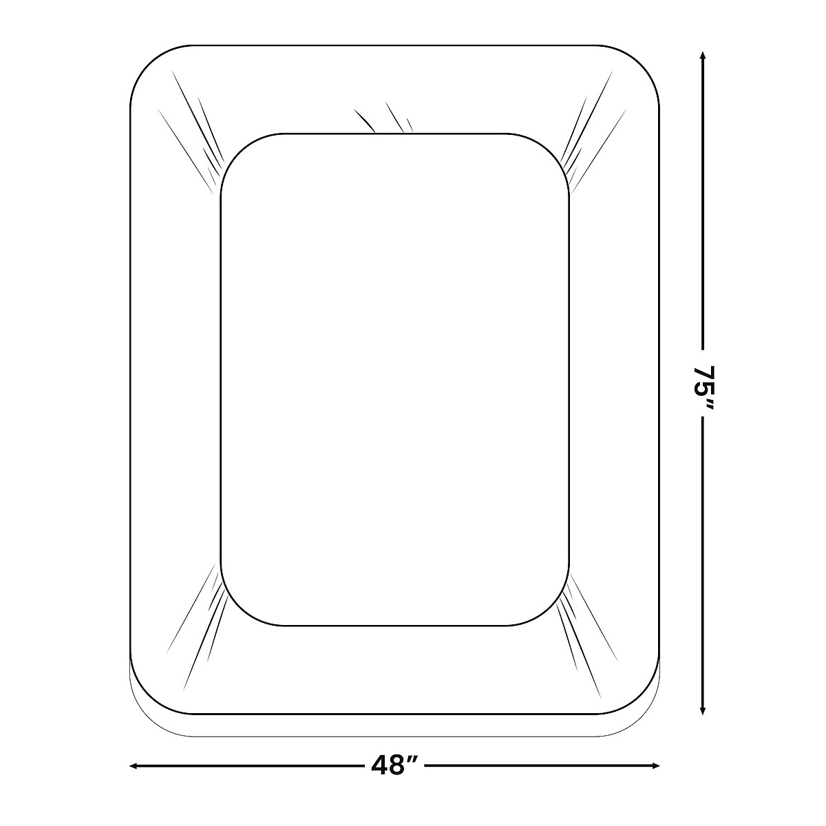 Abstract Mattress Pad - Quilted, Fitted Mattress Cover - Breathable Soft Cotton Cooling Mattress Protector for RV/Travel Trailer - Pillow Topper Bed Protector- 48"x75", White