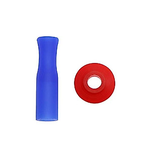 Mini Skater 8Pcs Multi Color Food Grade Silicone Straws Tips Covers and 16Pcs Straw Silencers Anti-scald/Cold Straws Cover for 1/4 Inch Wide (6MM OD) Stainless Steel Straws,8 Colors