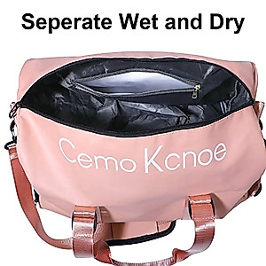 YSSOA Gym Bag for Women and Men, Waterproof Duffel Bag Shoes Compartment, Lightweight Carry, Pink, 19 Inch