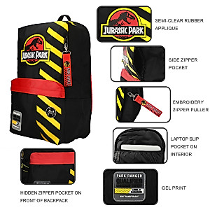 Jurassic Park Safety Logo Black Backpack