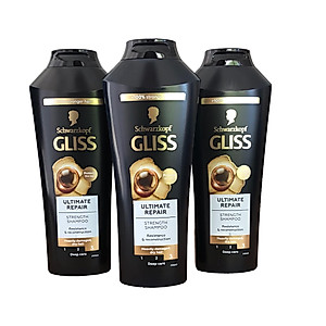 GLISS Hair Repair Shampoo, Ultimate Repair for Heavily Damaged Hair, 13.6 Ounces (Pack of 3)