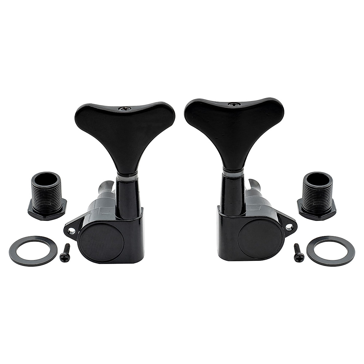 Musiclily 2+2 Sealed Bass Guitar Tuning Pegs Keys 2R2L Machine Head Tuners for Precision Bass and Jazz Bass, Black