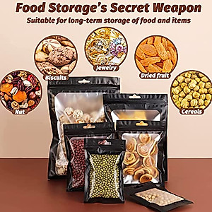 100 Pieces Resealable Mylar Ziplock Bags,4 SizesSmell Proof Bags,Holographic Bags with Clear Window,Self Sealing Bag for Party Favors, Lipgloss, Jewelry, Candy