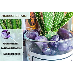 DUQGUHO Amethyst Healing Crystals Stones Set Natural Bulk Crystals Tumbled Polished Irregular Crystal Stones Bulk Rocks 0.45 lbs