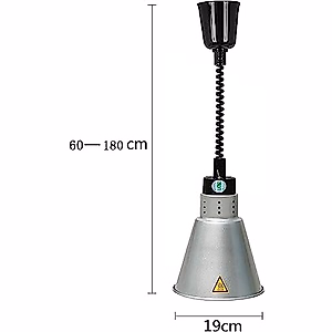 Food Warmer Lamp Food Heat Lamp with Bulb 250W Commercial Food Service Heat Lamps Catering190mm Food Heating Lamp Restaurant Hanging Chandelier (Green Bronze)