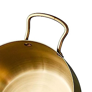 Gralara Instant Noodles Pot Korean Noodle Pot Stainless Steel Multipurpose Portable Ramen Cooking Pot Ramyun Cooker for Picnic Camping Soup Stew, 22cm