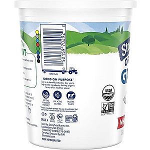Stonyfield Organic Greek Whole Milk Yogurt, Plain, High in Protein (16g), Multiserving Snack & Cooking Substitute, 30 Oz