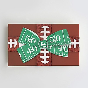 Estivaux 2 Rolls Football Ribbons for Crafting, Football Wired Edge Ribbon Green Brown Burlap Ribbon Bow Sports Rolls Ball Wired Ribbons for Gift Wrapping Sports Ball Game Sewing DIY Crafts Supplies